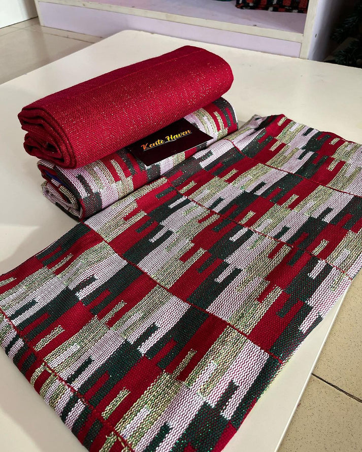 Shimmering Kente Haven Hand Weaved Kente Cloth KH23