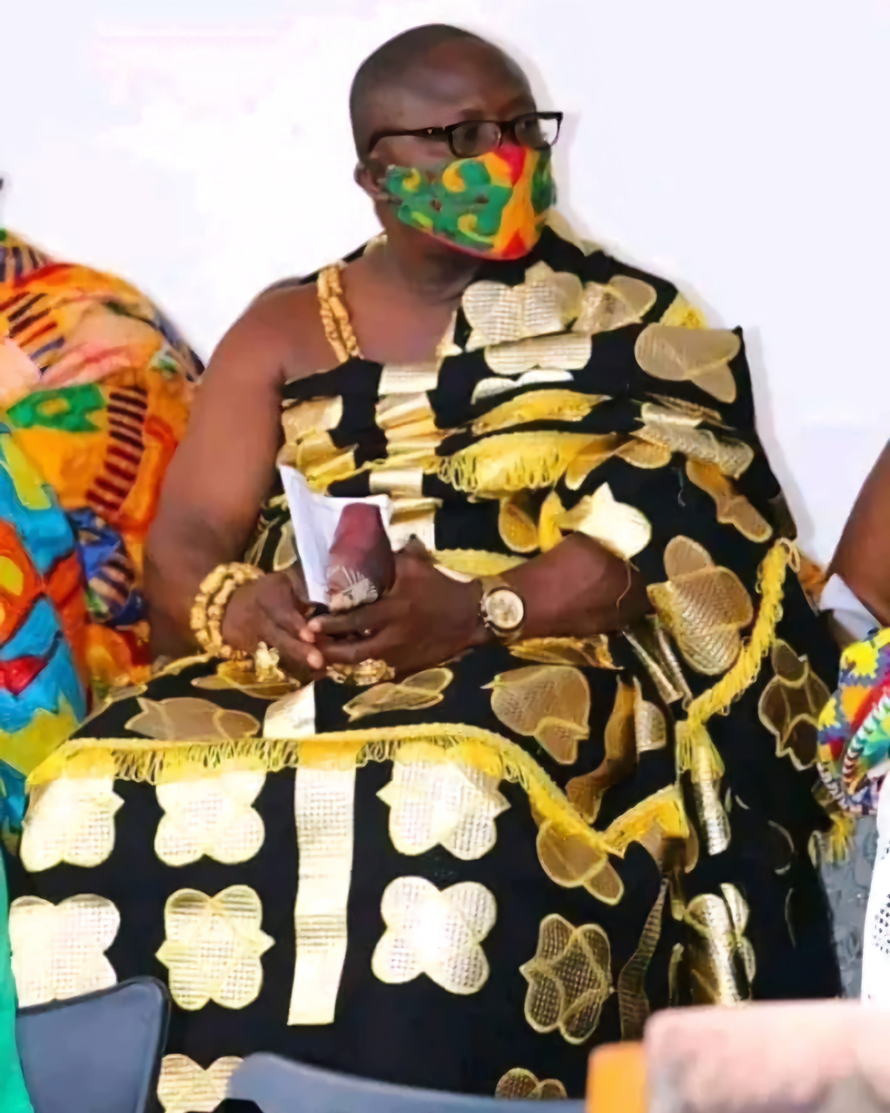MG Funeral Cow Leather for Village Chief Authentic Hand Weaved Kente C