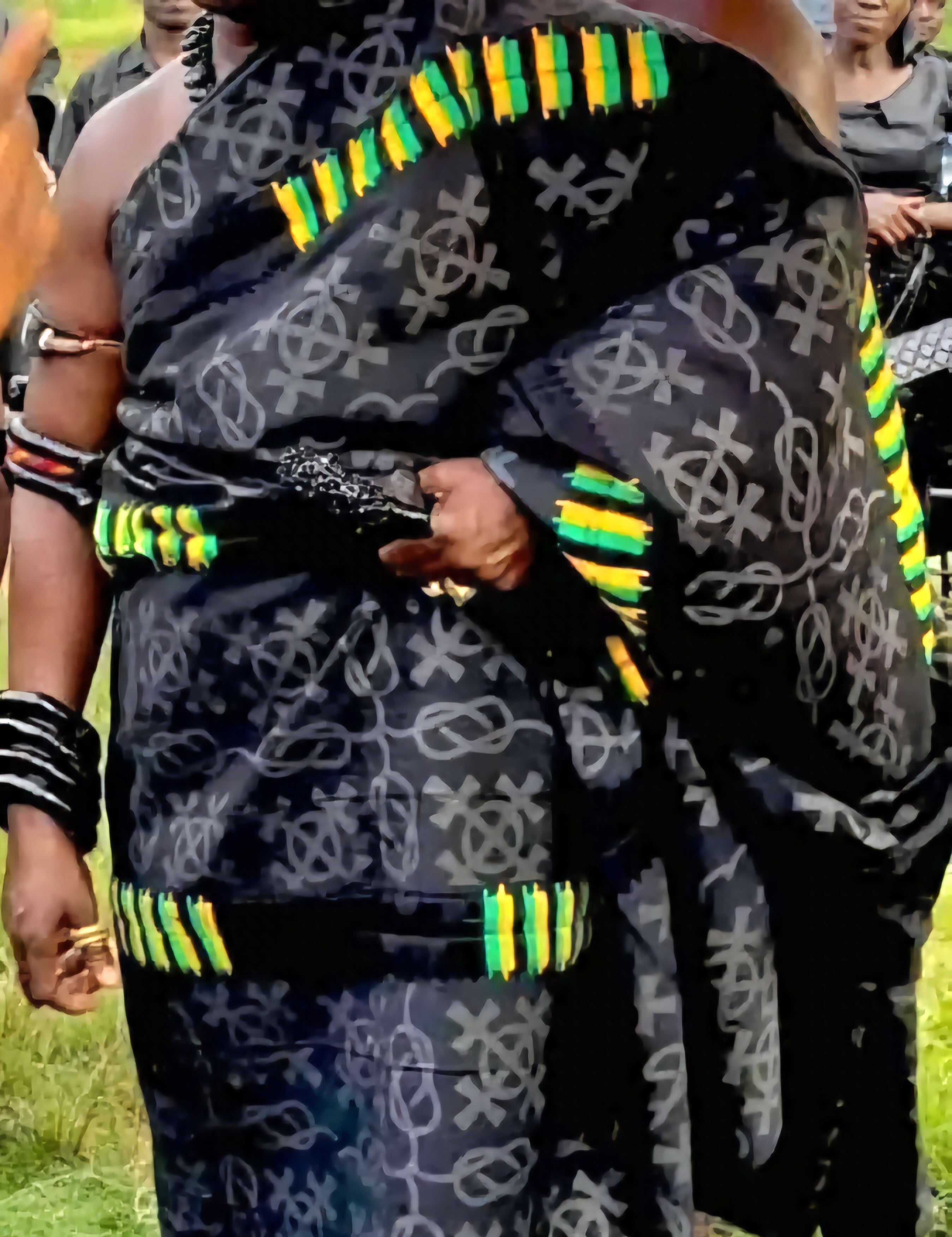 MG Funeral Head Authority Symbol Authentic Hand Weaved Kente Cloth A09